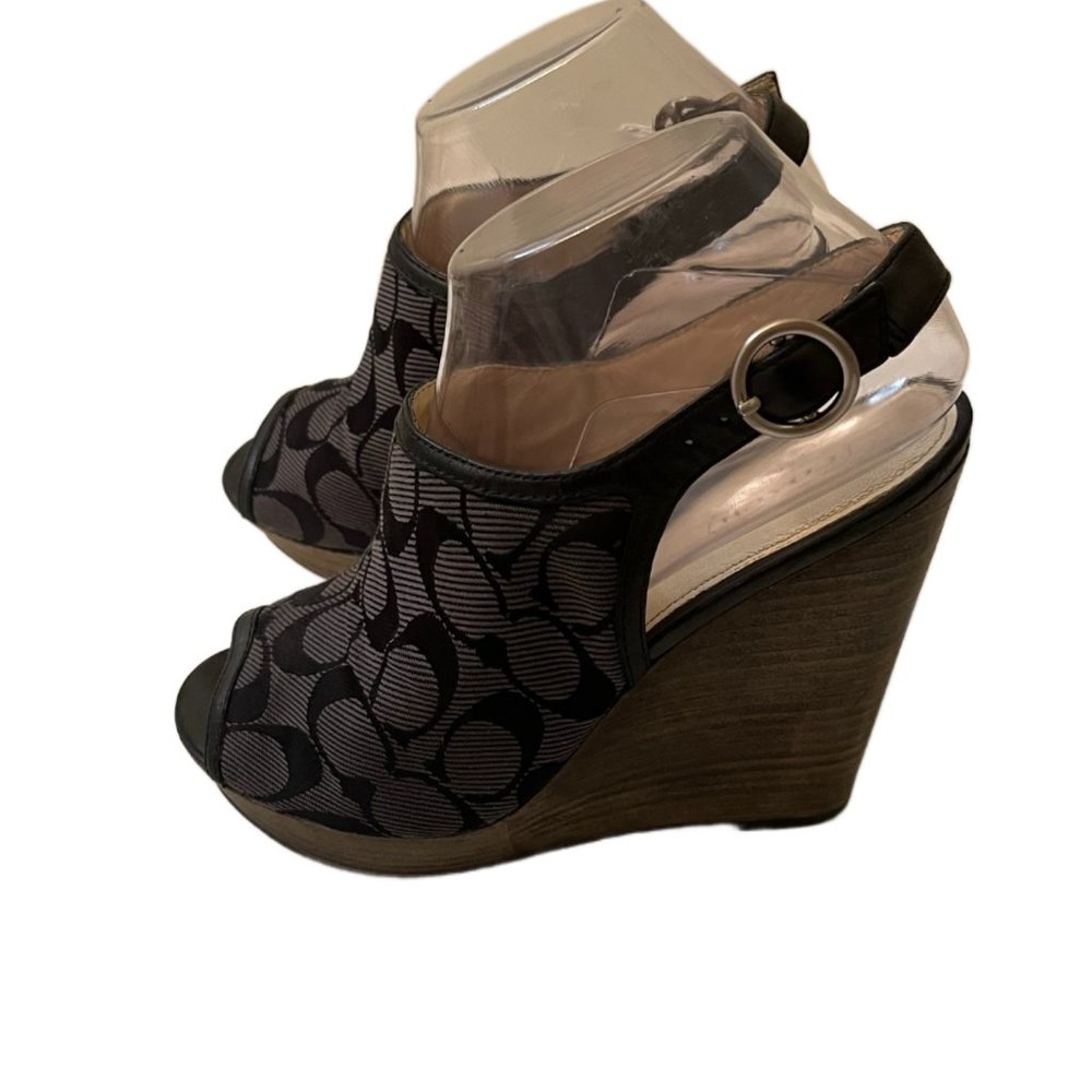 Black & Gray Janet Signature Coach Logo Wedge Platfor… - Gem